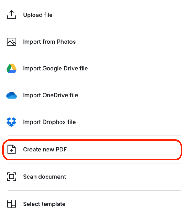 How do I create a blank PDF?
